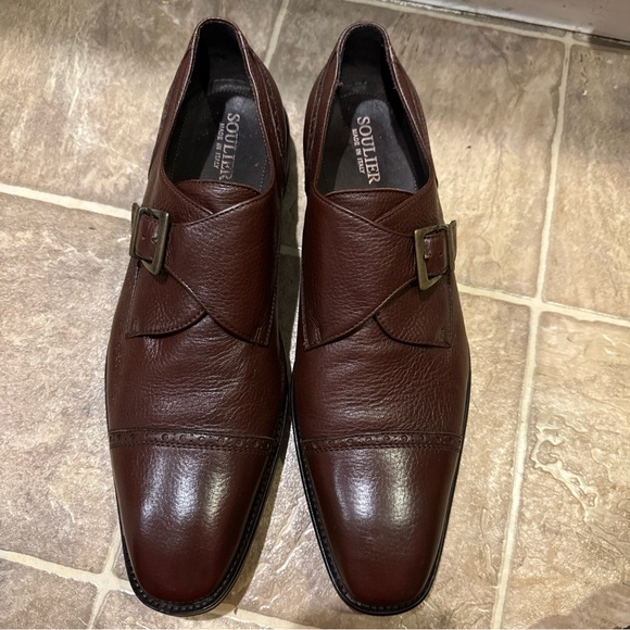 Shoes | Soulier Brown Italian Leather Buckle Dress Shoes Mens 12 | Poshmark